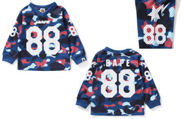 COLOR CAMO MESH FOOTBALL L/S TEE(KIDS) | bape.com