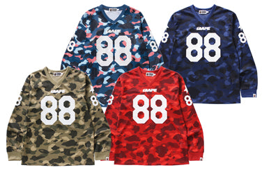 COLOR CAMO MESH FOOTBALL L/S TEE (MEN'S) | bape.com