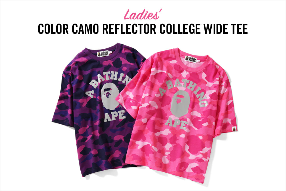 COLOR CAMO REFLECTOR COLLEGE WIDE TEE | bape.com