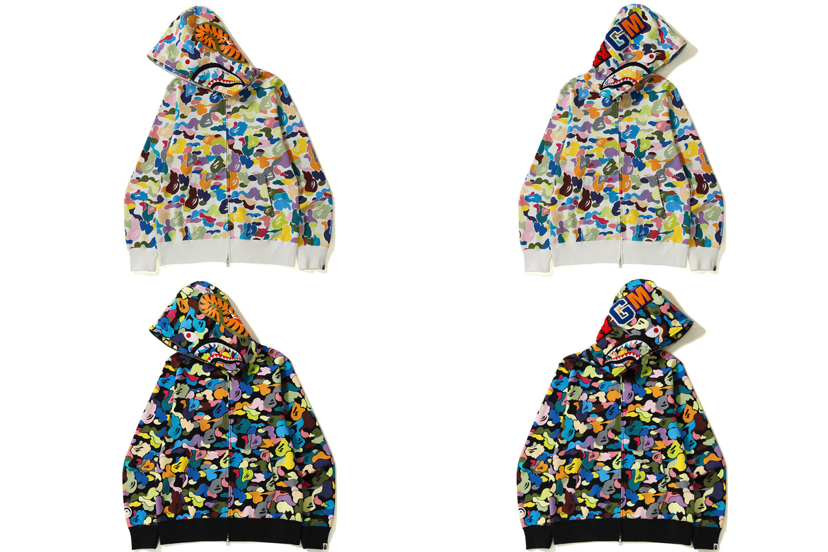 MULTI CAMO SHARK FULL ZIP HOODIE | bape.com