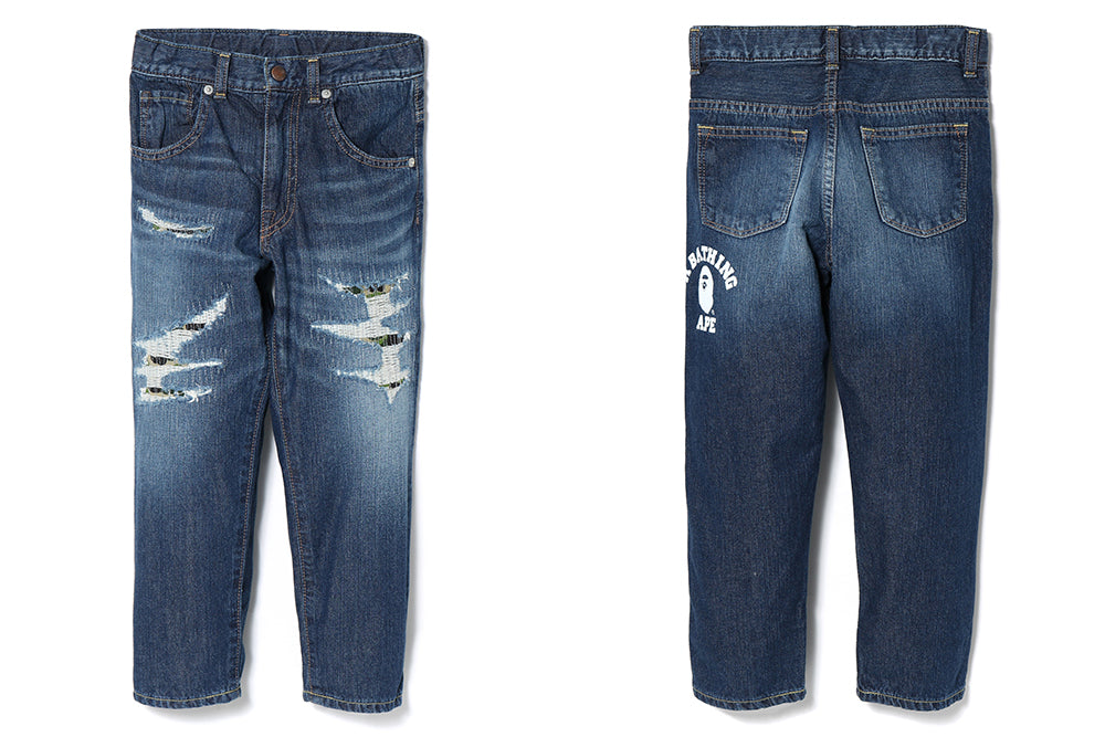 ABC DAMAGED DENIM PANTS | bape.com