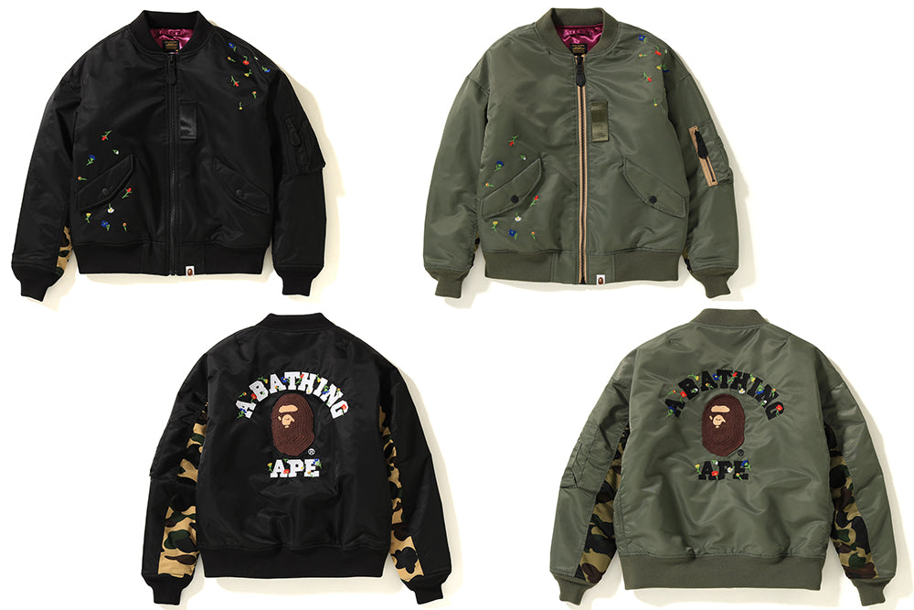 EMBROIDERY FLOWER COLLEGE MA-1 | bape.com