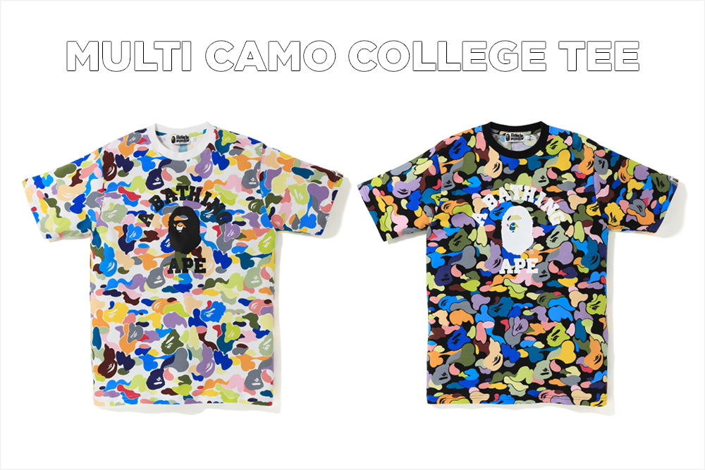 MULTI CAMO COLLEGE TEE | bape.com