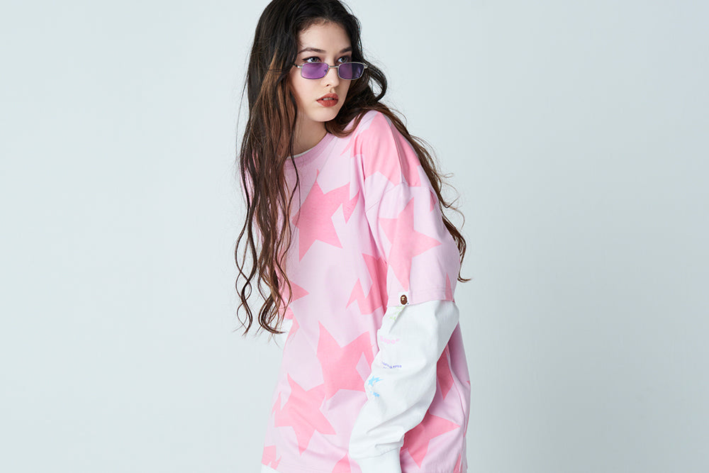 STA PATTERN OVERSIZED TEE | bape.com
