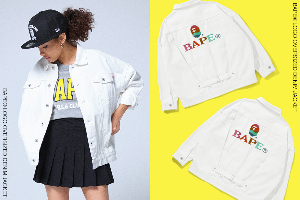 BAPE® LOGO OVERSIZED DENIM JACKET | bape.com