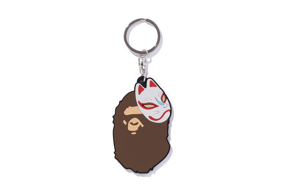 JAPANESE FOX MASK RUBBER KEYCHAIN | bape.com