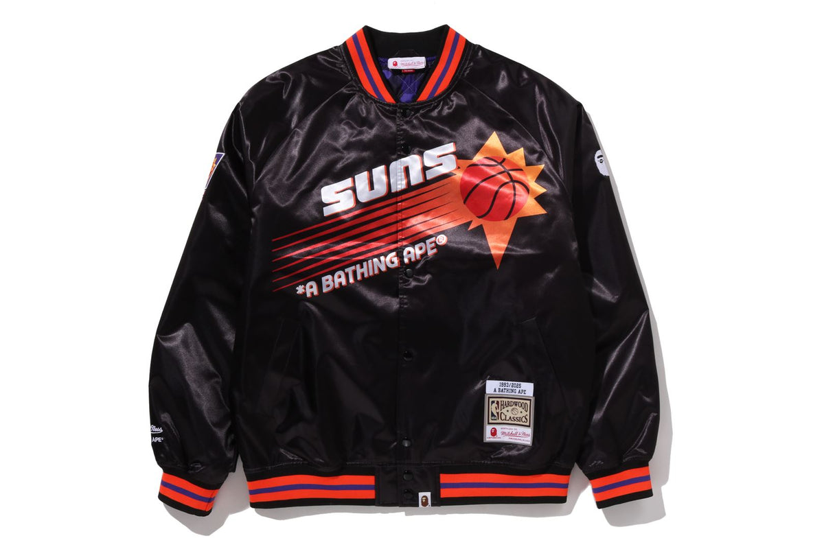BAPE X M&N NBA 】PHOENIX SUNS SATIN JACKET | bape.com