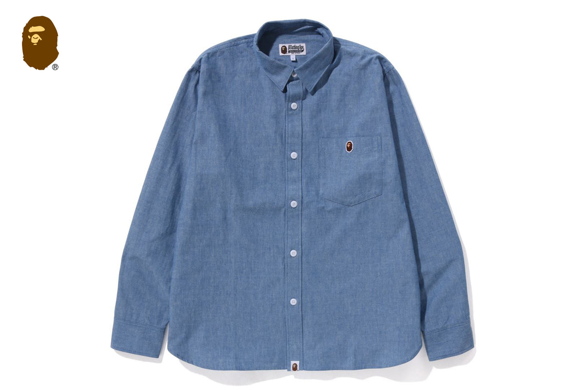 ONE POINT RELAXED FIT CHAMBRAY SHIRT | bape.com