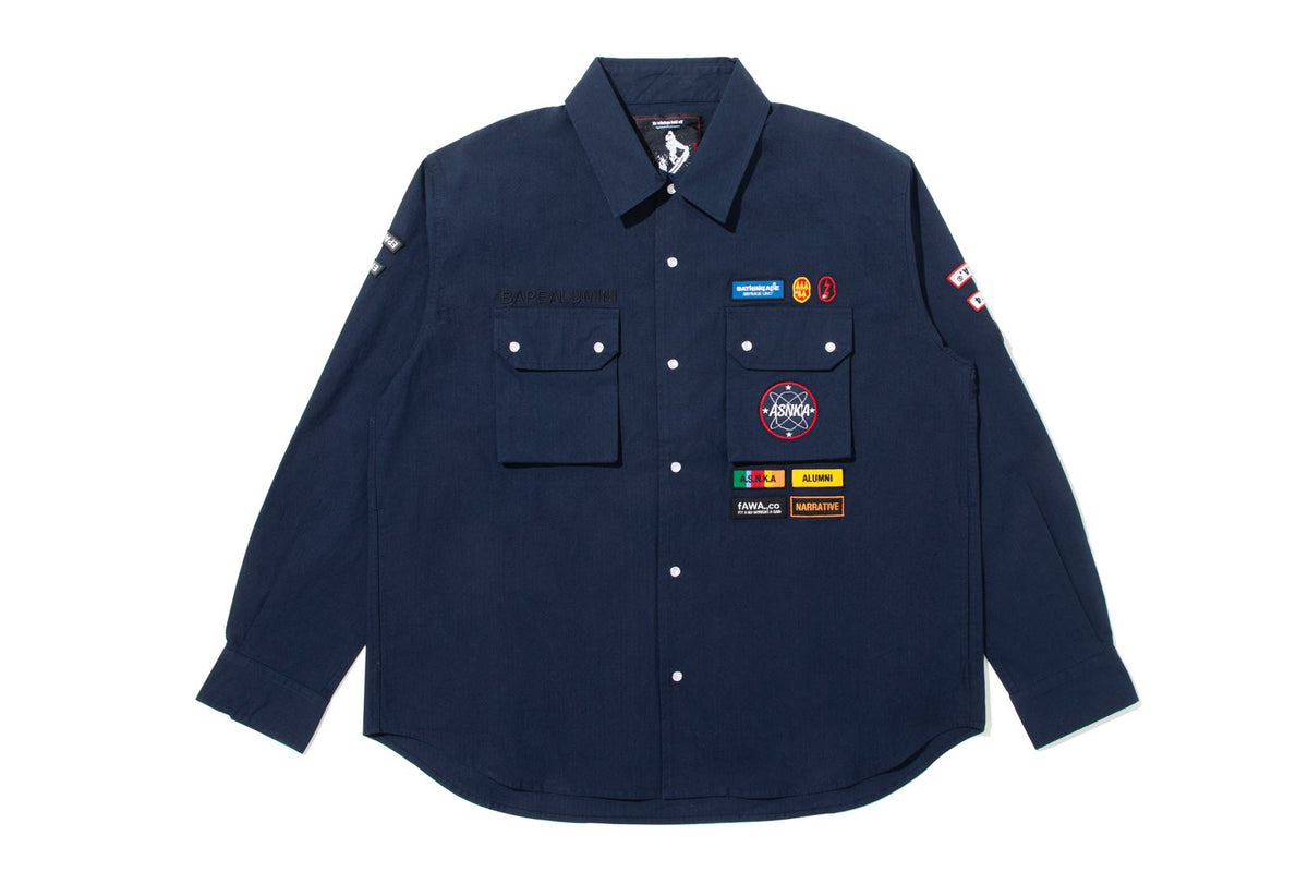 BAPE BY KAZUKI KURAISHI 】MULTI PATCH MILITARY LS SHIRT | bape.com