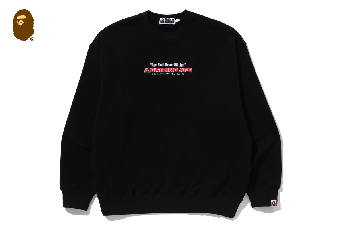 BAPE SLOGAN RELAXED FIT CREWNECK SWEATSHIRT | bape.com