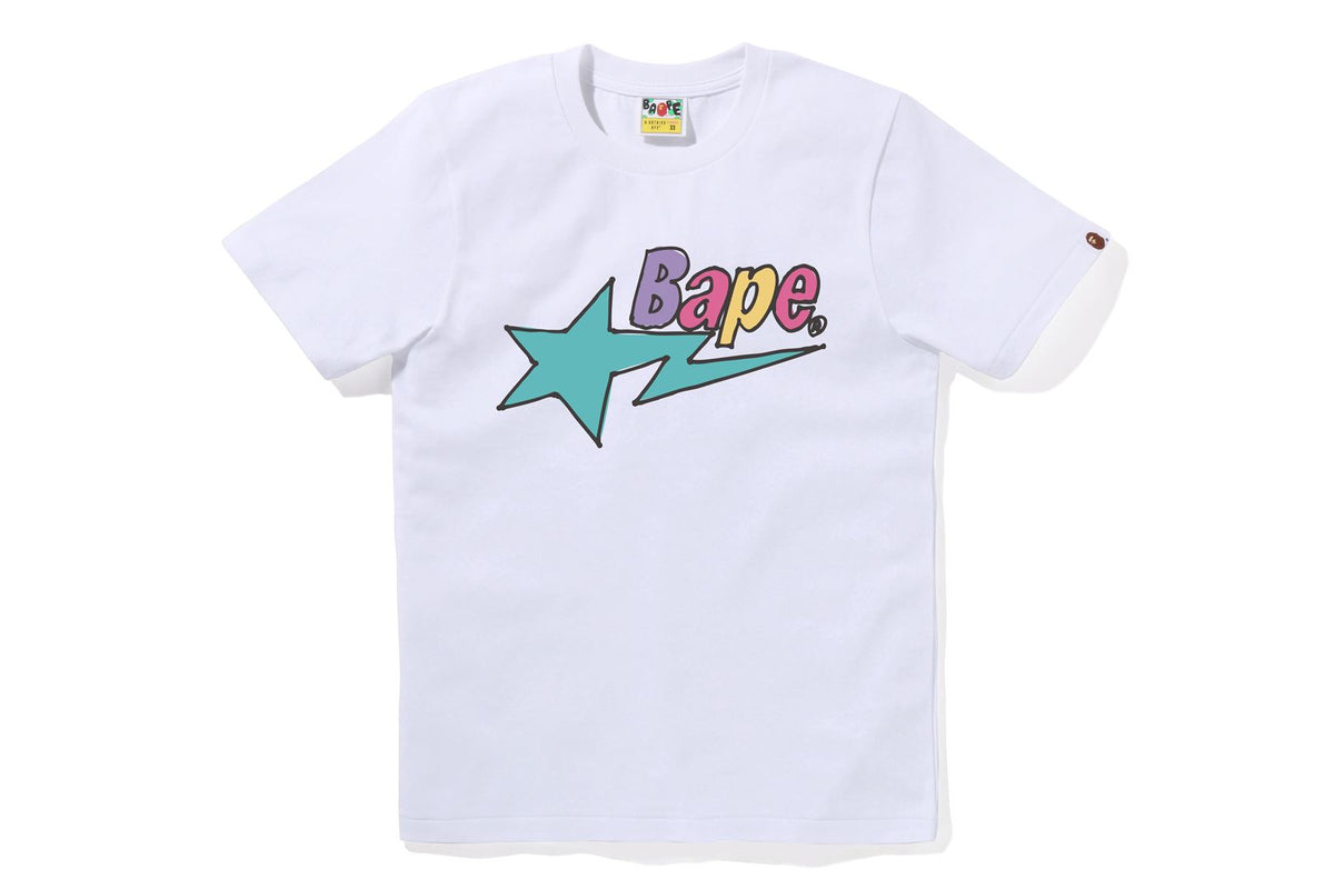 HAND DRAW BAPE STA LOGO TEE | bape.com