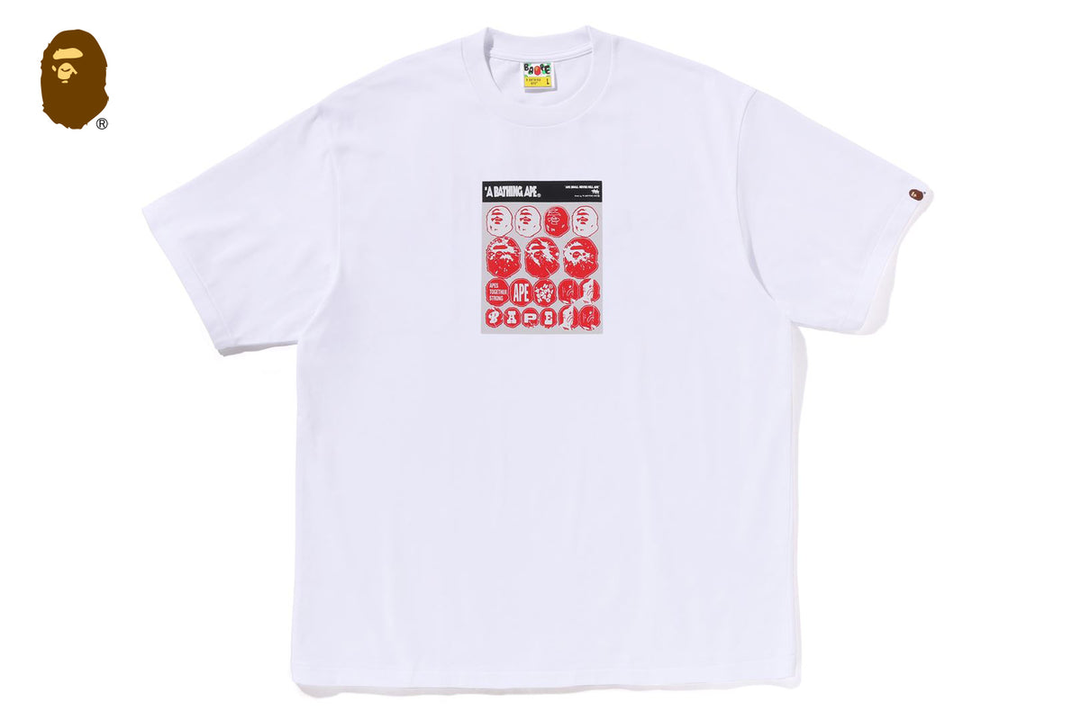 BAPE STICKER GRAPHIC RELAXED FIT TEE | bape.com