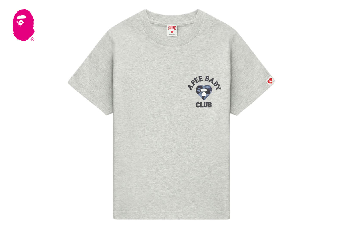CAMO HEART CHEST PRINT CROP TEE | bape.com
