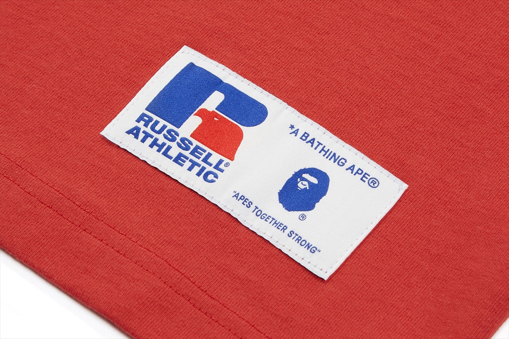 A BATHING APEBAPE X RUSSELL COLLEGE TEE XL WHITE BATHING APE RUSSELL ...